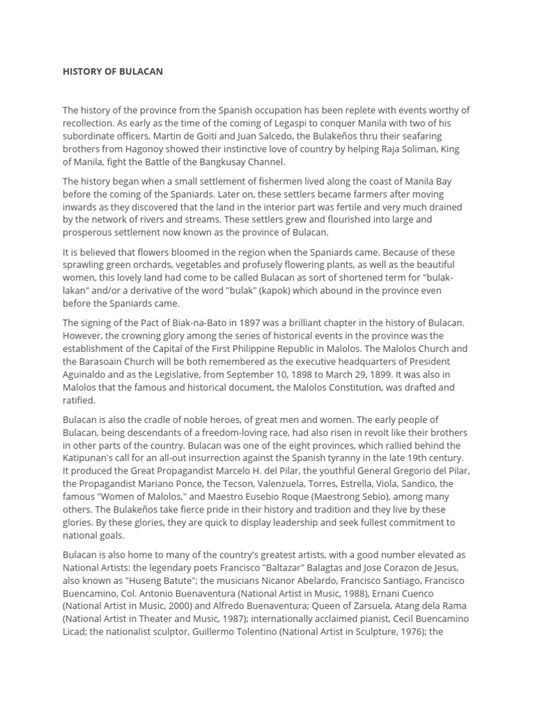 Bulacan's Rich Historical Legacy | PDF | Spanish Empire | Philippines