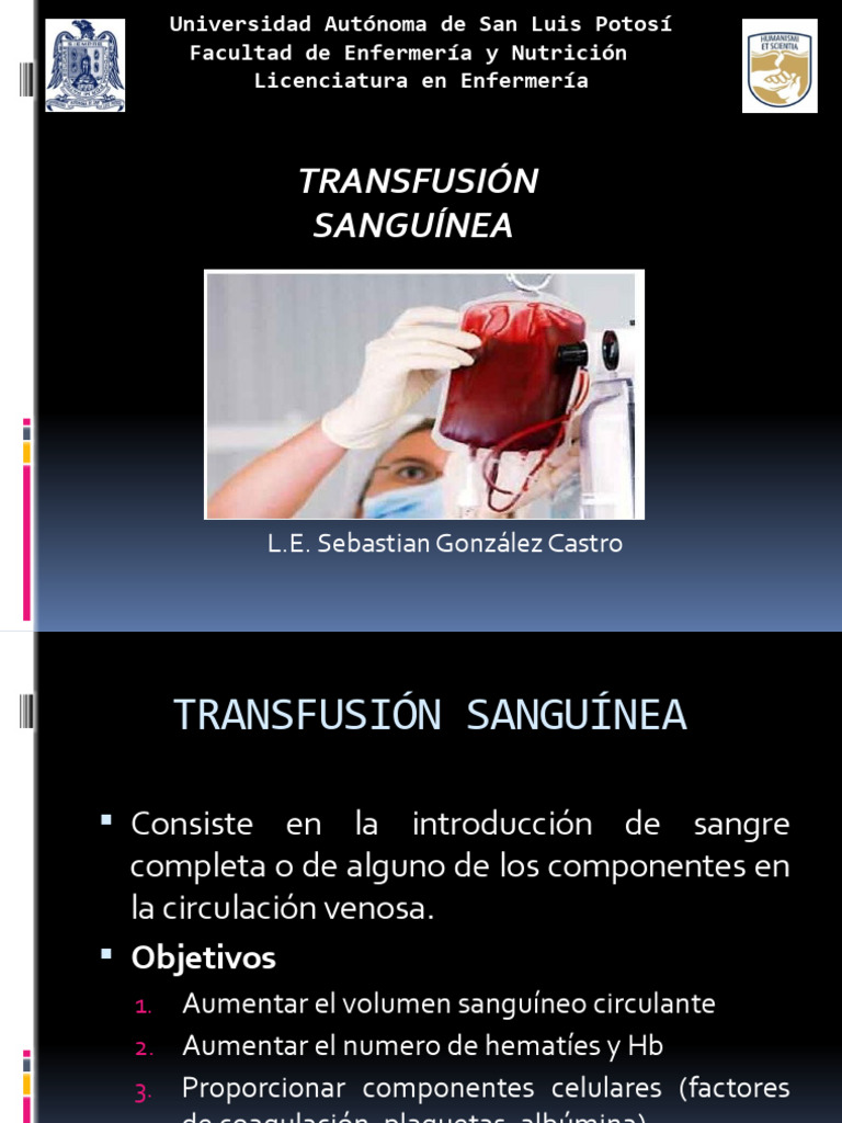 4.- Transfusion Sanguinea | PDF | Sangre | Transfusión de sangre