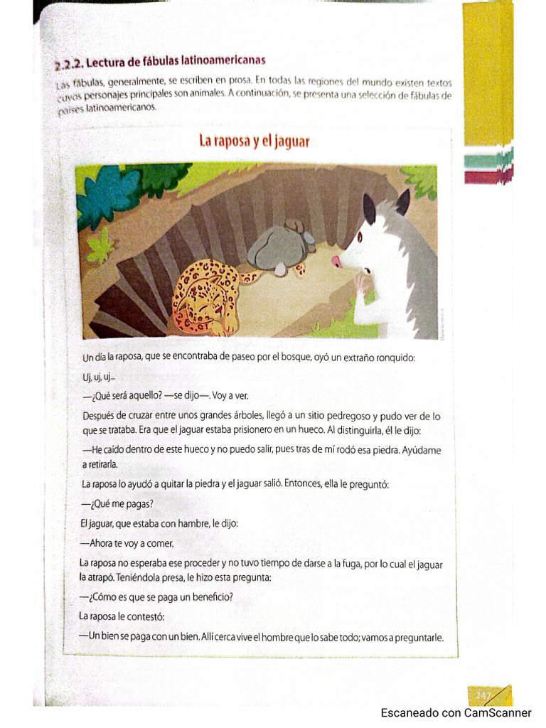 Fábula La raposa y el jaguar | PDF