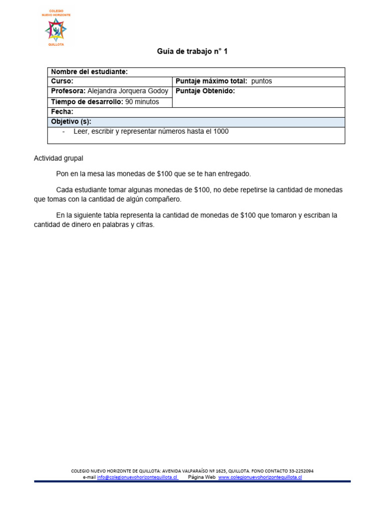 Guía 1 Quinto Básico | PDF