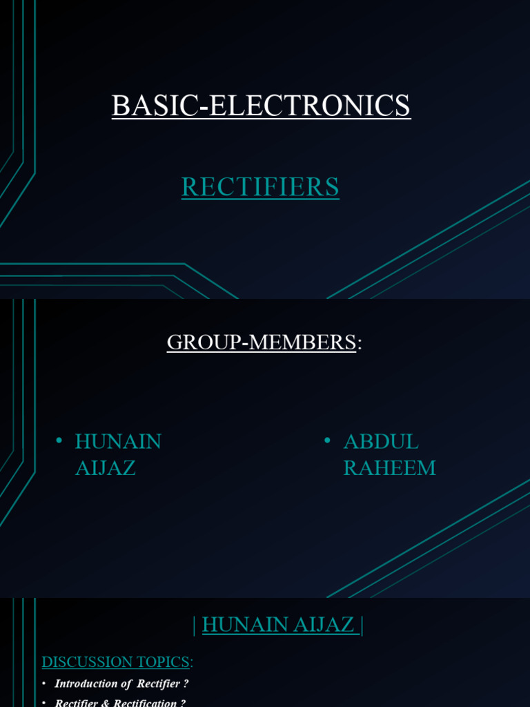 Basic-Electronics (Rectifier) ! | PDF | Rectifier | Direct Current