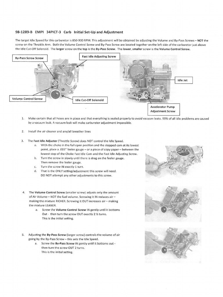 Empi 34 Set Up | PDF