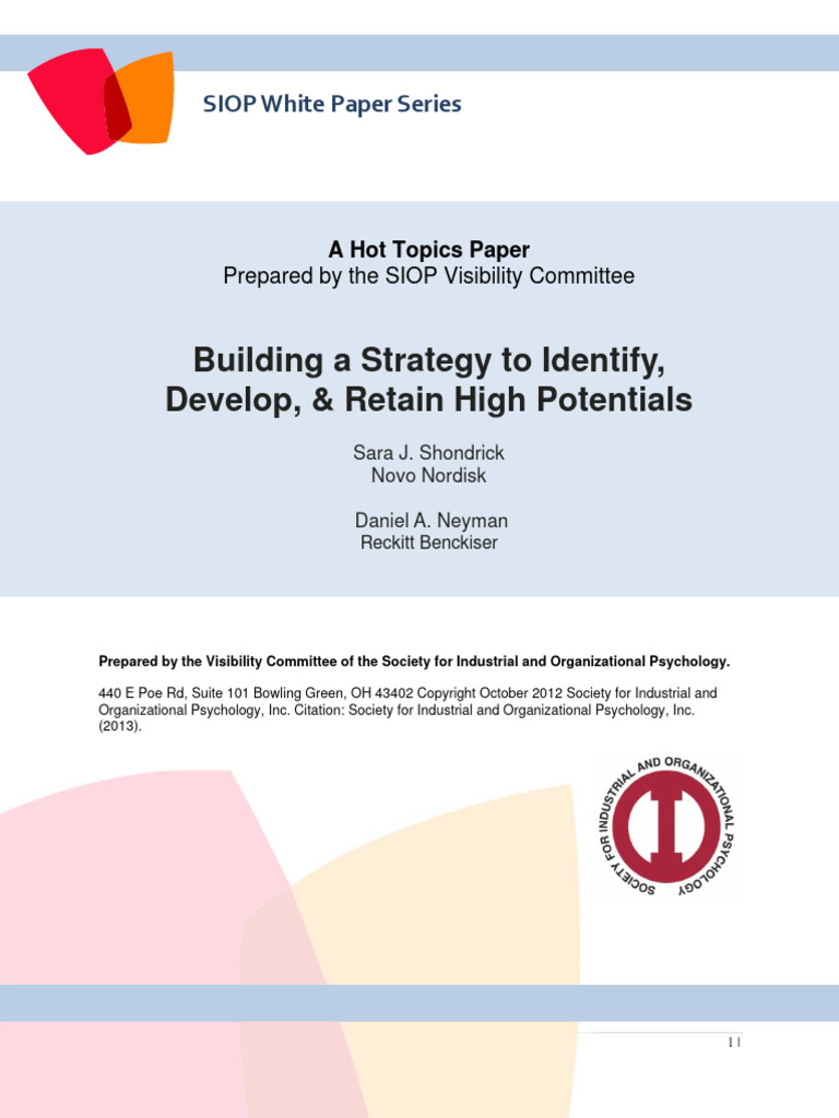 White Paper - Building A Strategy To Identify Develop and Retain High Potentials | PDF ...