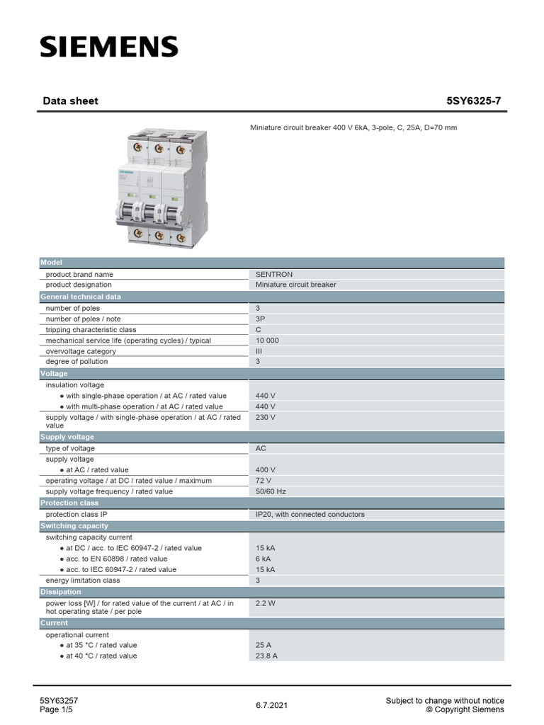 5SY63257 Datasheet en | PDF | Alternating Current | Physical Quantities