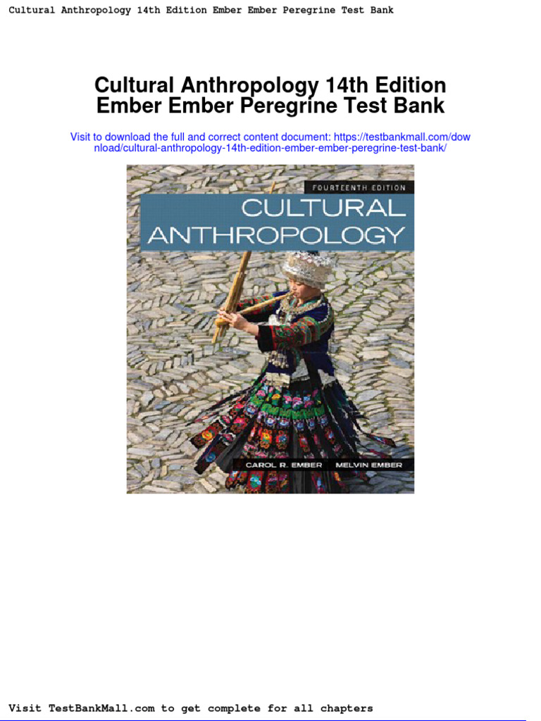 Full Cultural Anthropology 14Th Edition Ember Ember Peregrine Test Bank ...