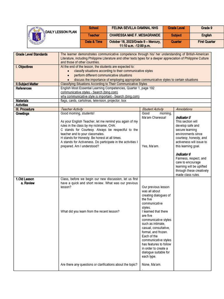 Communicative Styles | PDF | Communication | Learning