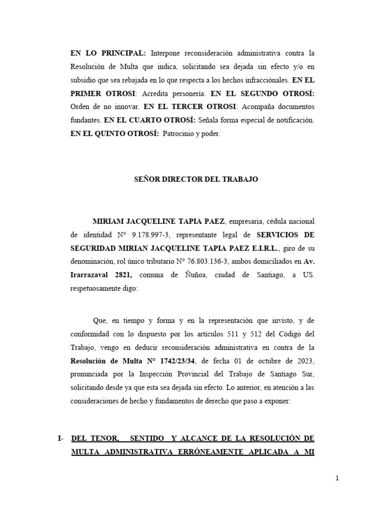 reconsideracion de multa | PDF | Multa (pena) | Correo