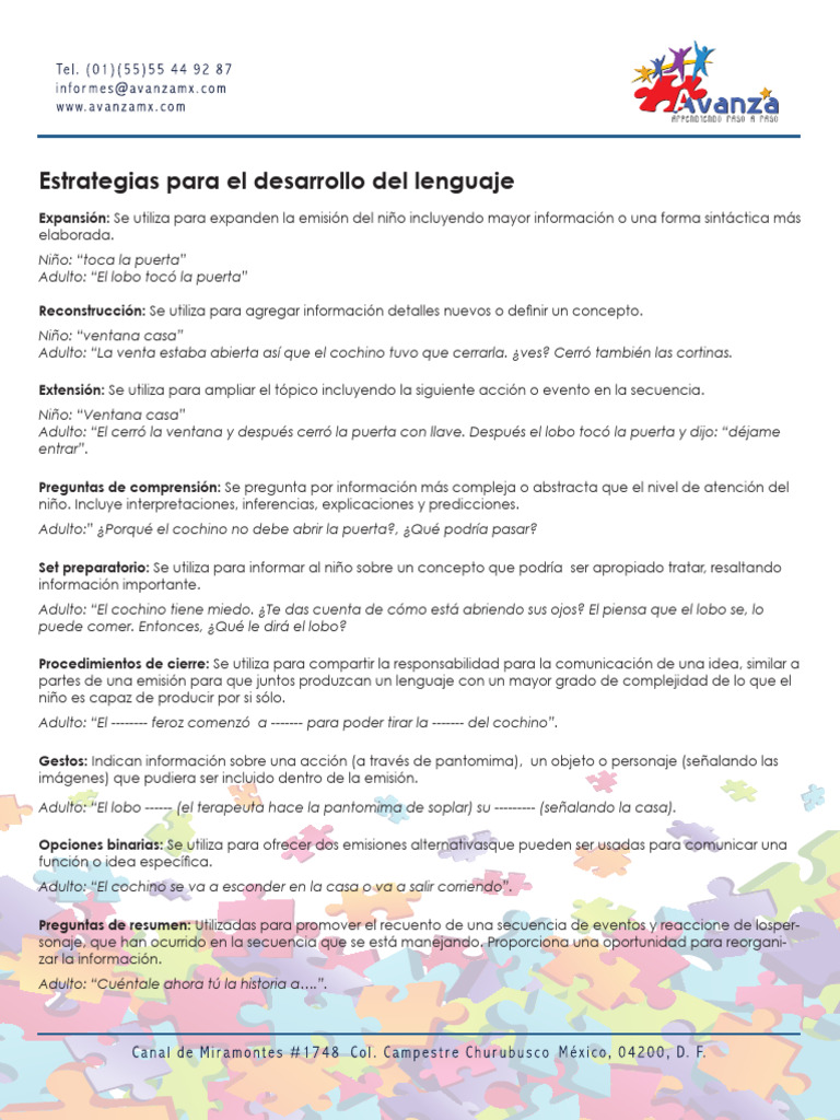 Estrategias para El Desarrollo Del Lenguaje | PDF | Aquisición de ...