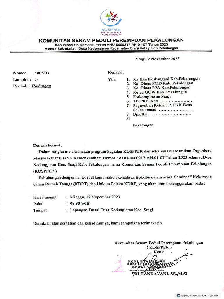 Undangan Ormas & Peserta | PDF
