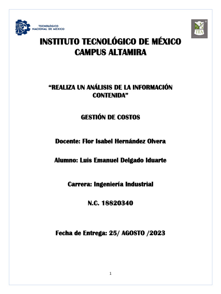 ACT.2 ANALISIS DE LA INFORMACION | PDF