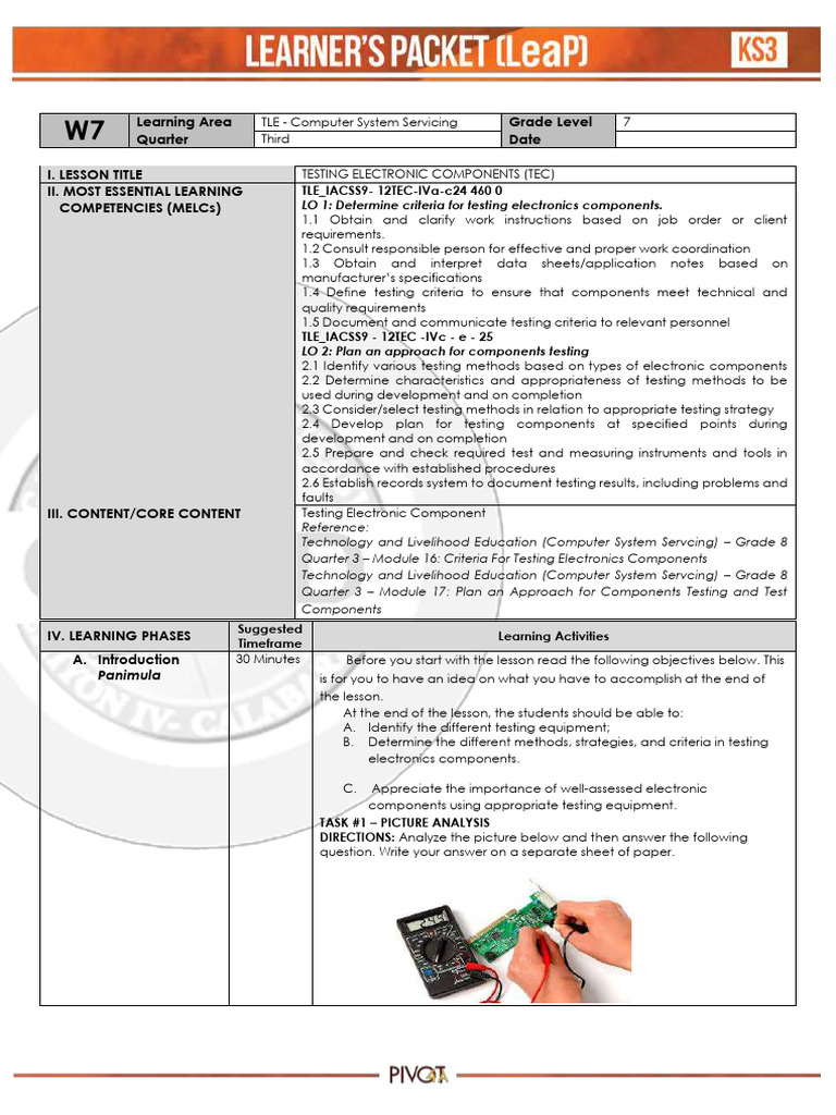 TLE-ICT-CY-W7 | PDF | Electronics | Physical Sciences