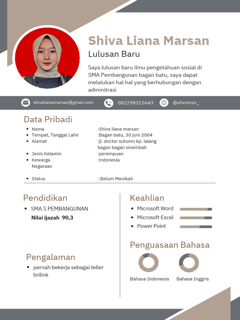 CV Shiva Liana Marsan - Lulusan Baru | PDF