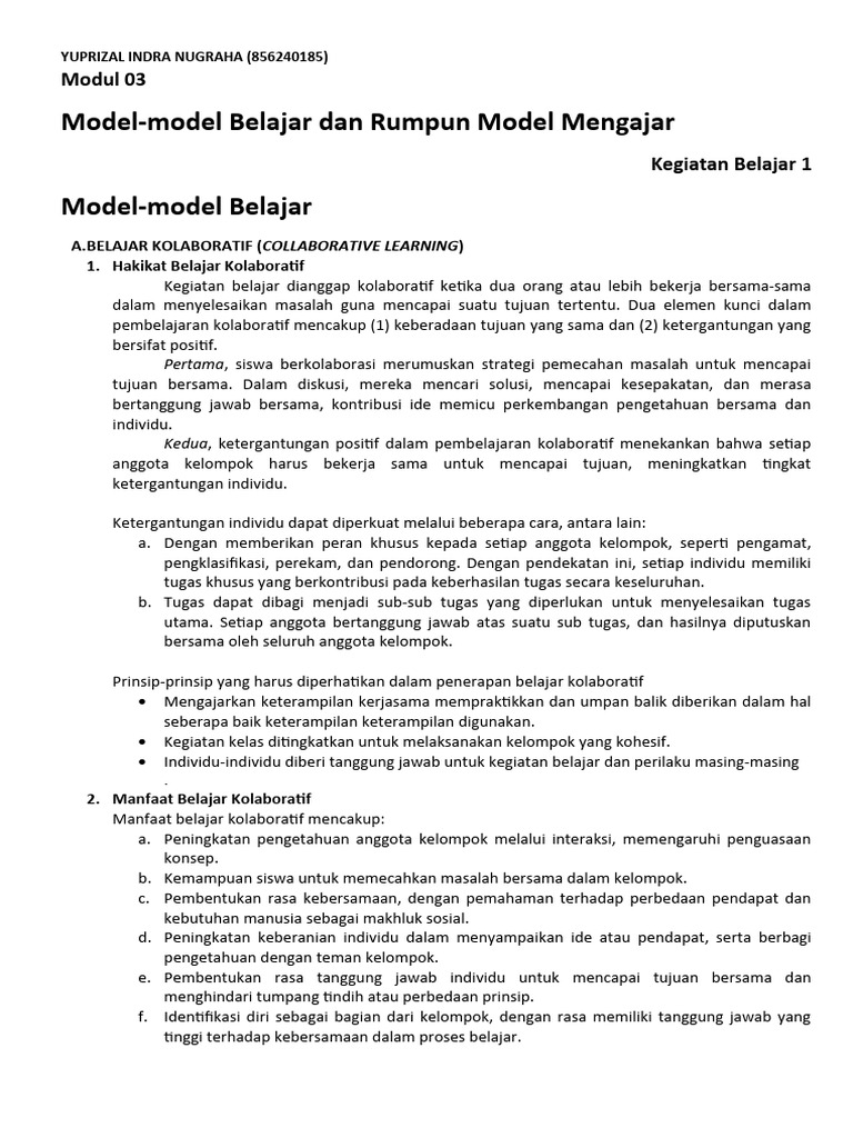 Modul 03 Strategi Pembelajaran | PDF