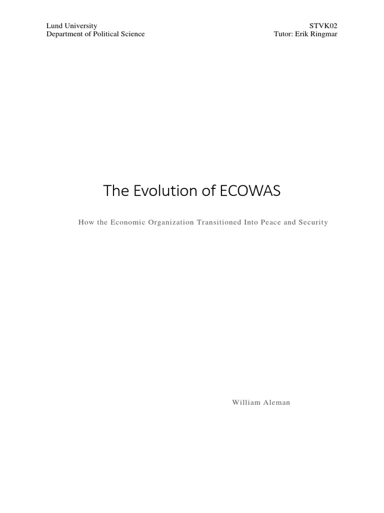 The Evolution of ECOWAS Final Draft 2 | PDF | Responsibility To Protect | Economic Community Of ...