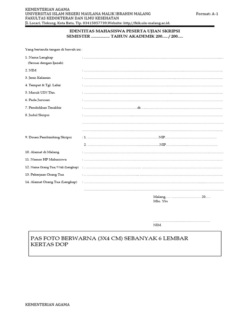 Pas Foto Berwarna (3X4 CM) Sebanyak 6 Lembar Kertas Dop | PDF