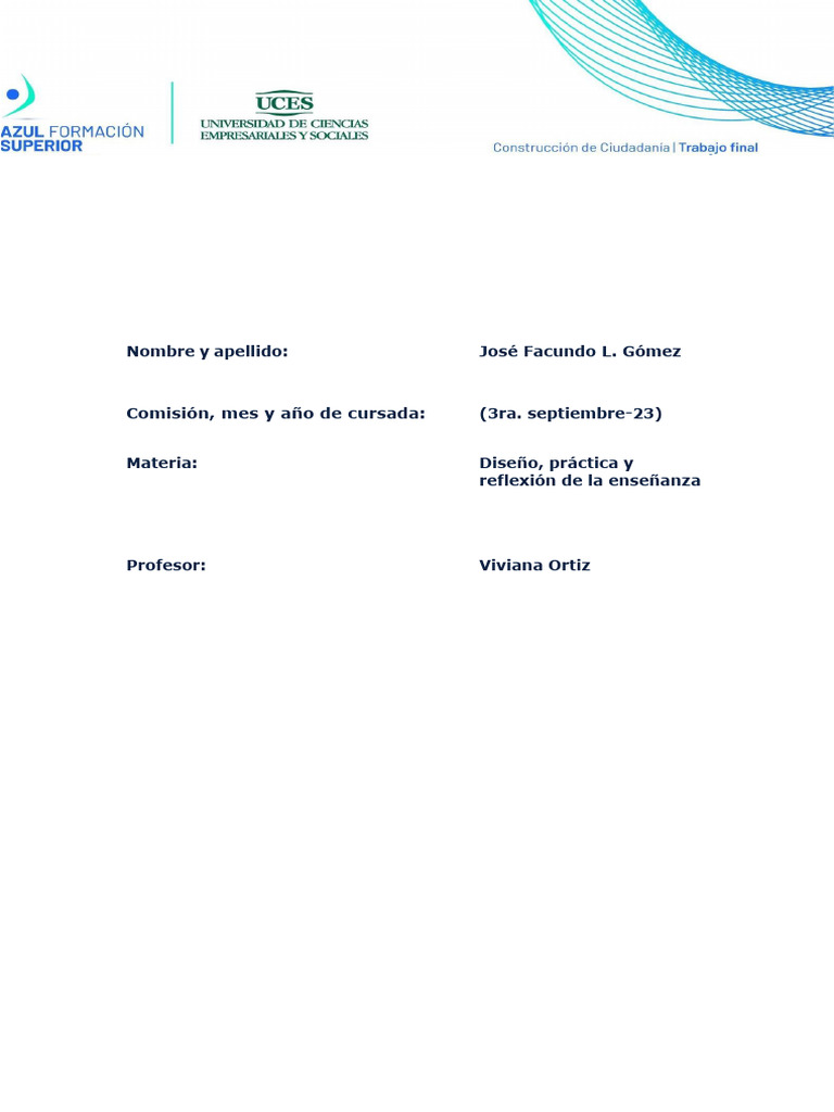 TP Final Diseño, Práctica y Reflexión de La Enseñanza | PDF | Herramientas | Buenos Aires