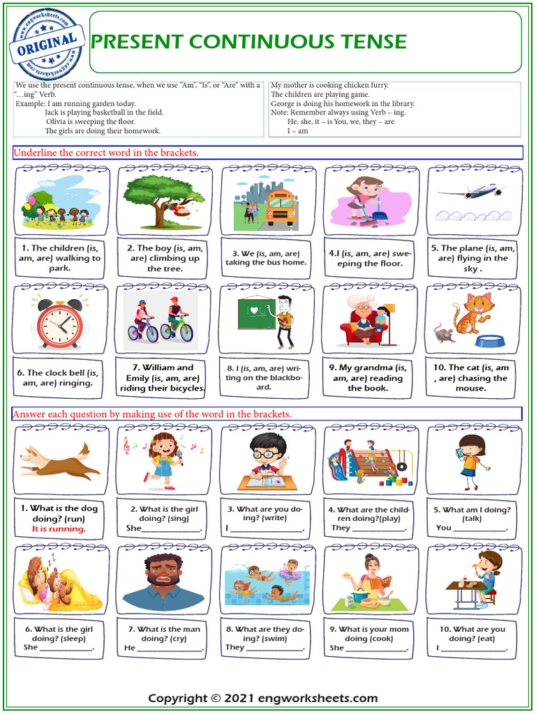 9HwiRHlpgv Present Continuous Tense Exercise ESL Writing Activity ...