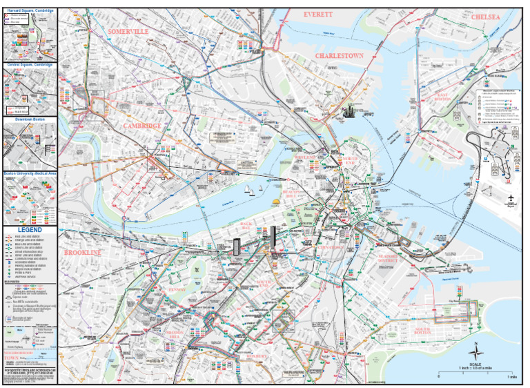 MBTA System - Map Front | PDF | Electric Rail Transport | Transport