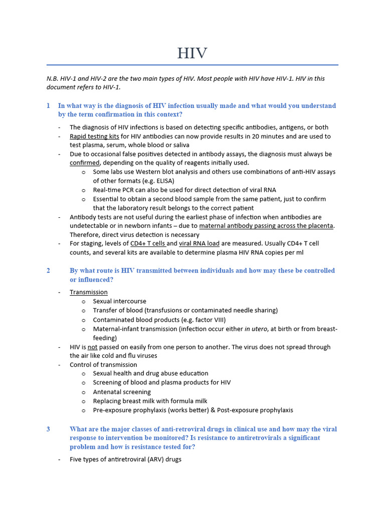 N.B. HIV-1 and HIV-2 Are The Two Main Types of HIV. Most People With HIV Have HIV-1. HIV in This ...