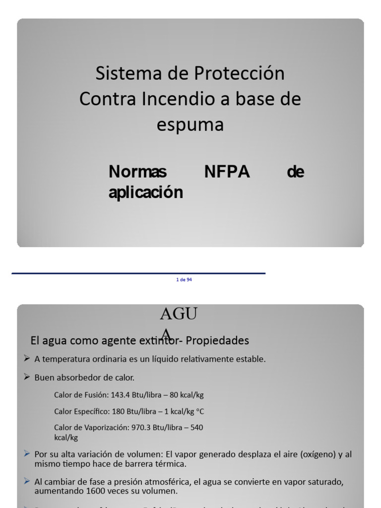 Sistema de Proteccion Contra Incendios a Base de Espuma | PDF | Agua ...