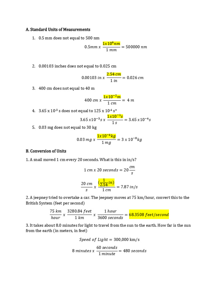 Physics Activity 1 | PDF | Foot (Unit) | Metre