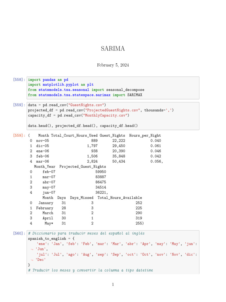 SARIMA | PDF | Autoregressive Integrated Moving Average | Time Series