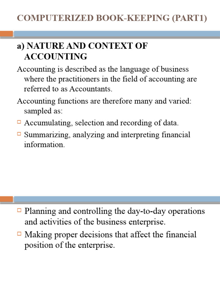 Nature and Context of Accounting | PDF | Equity (Finance) | Expense