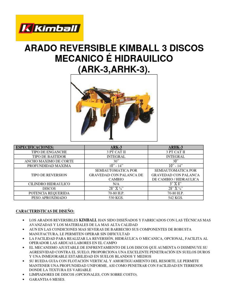 Especificaciones Arhk-3 | PDF