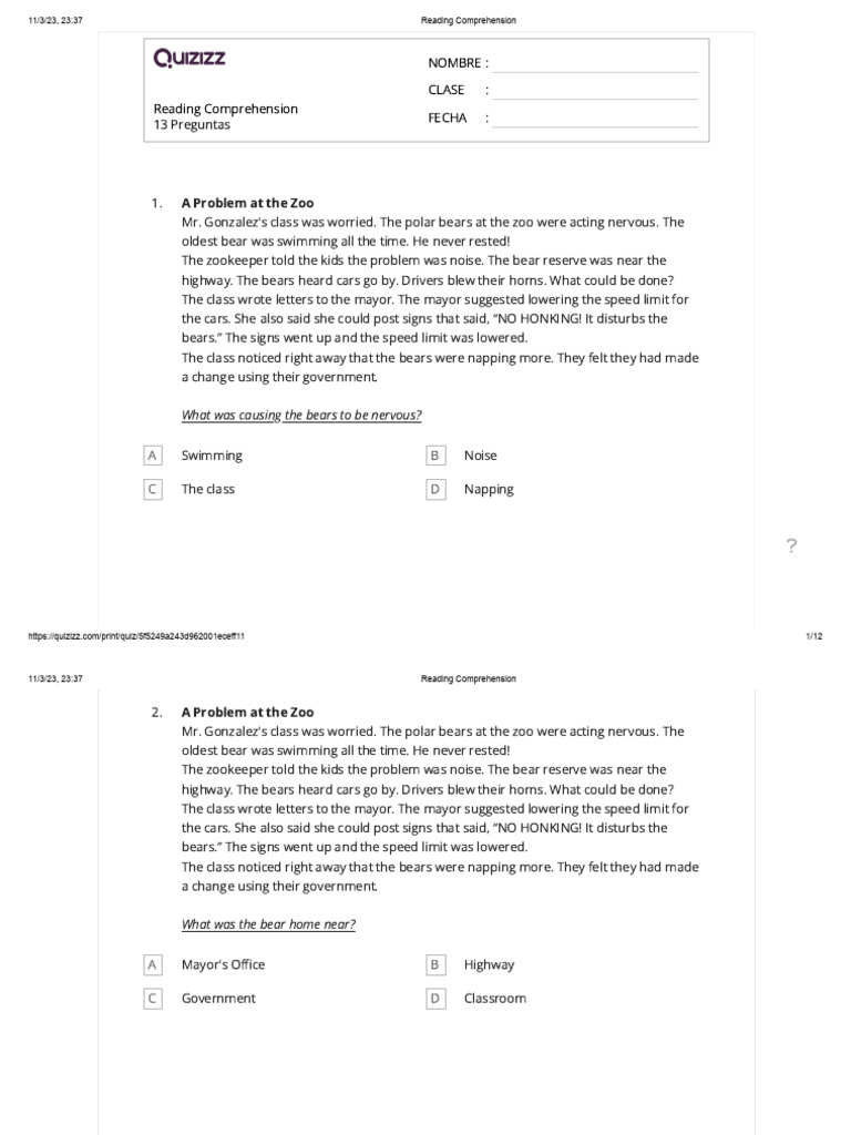Reading Comprehension | PDF | Libraries | Librarian