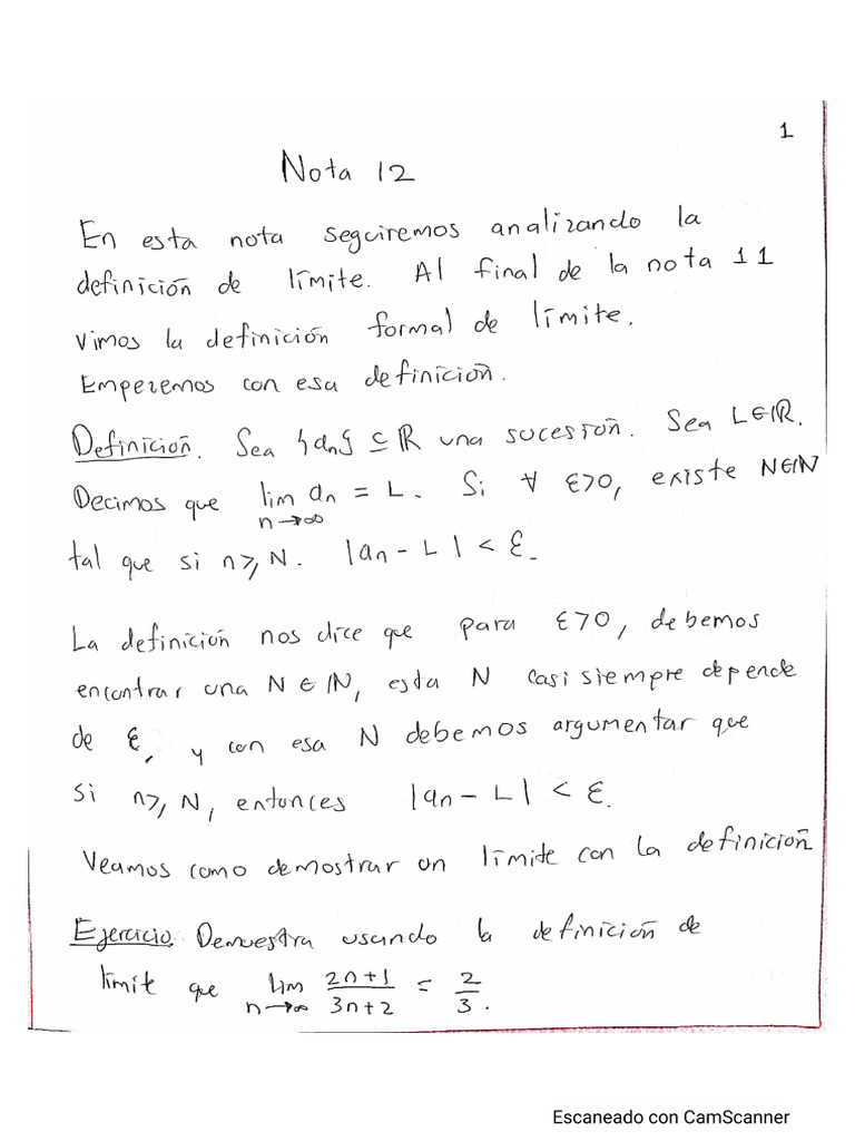Nota 12 Cálculo 1 | PDF