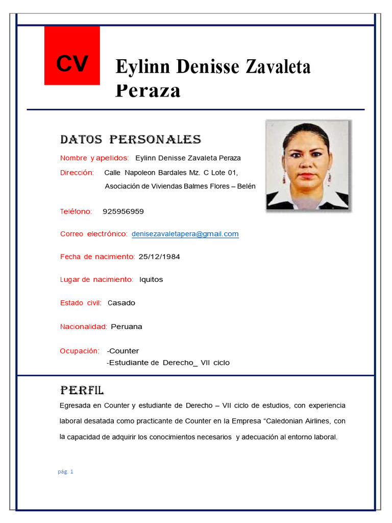 CV - Eylinn Zavaleta | PDF