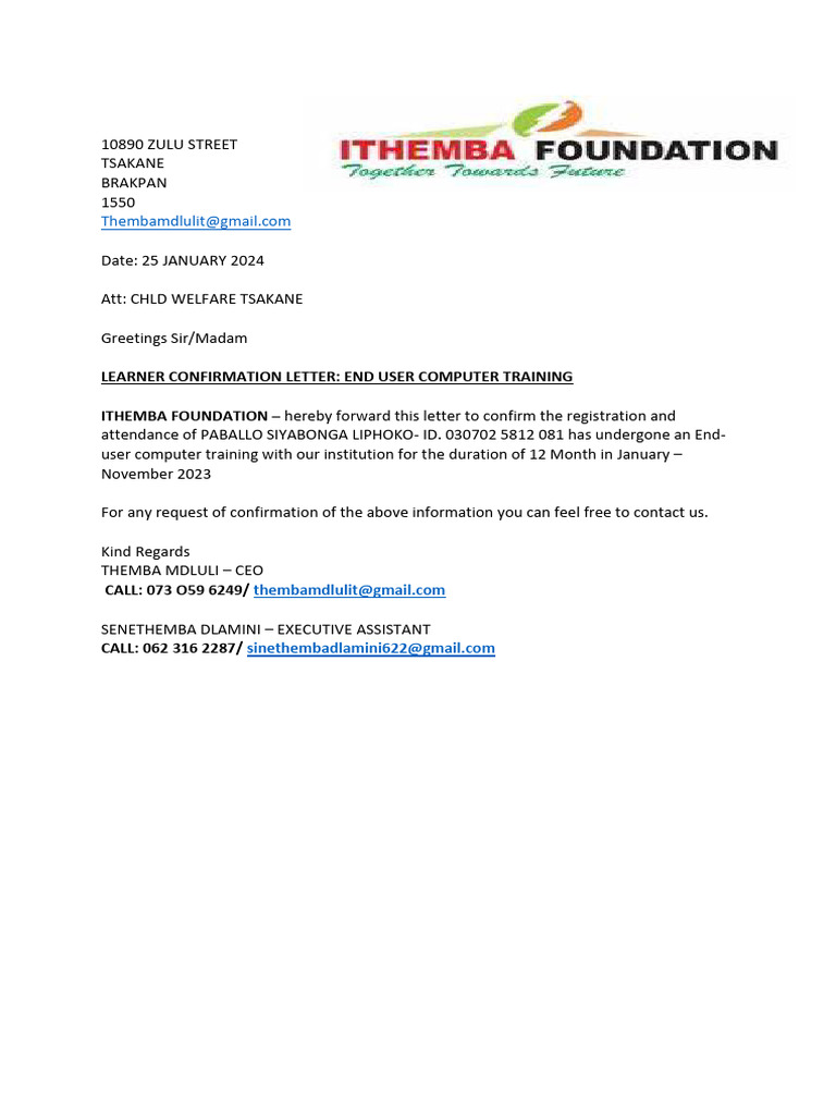 Child Welfare Letter 3 | PDF