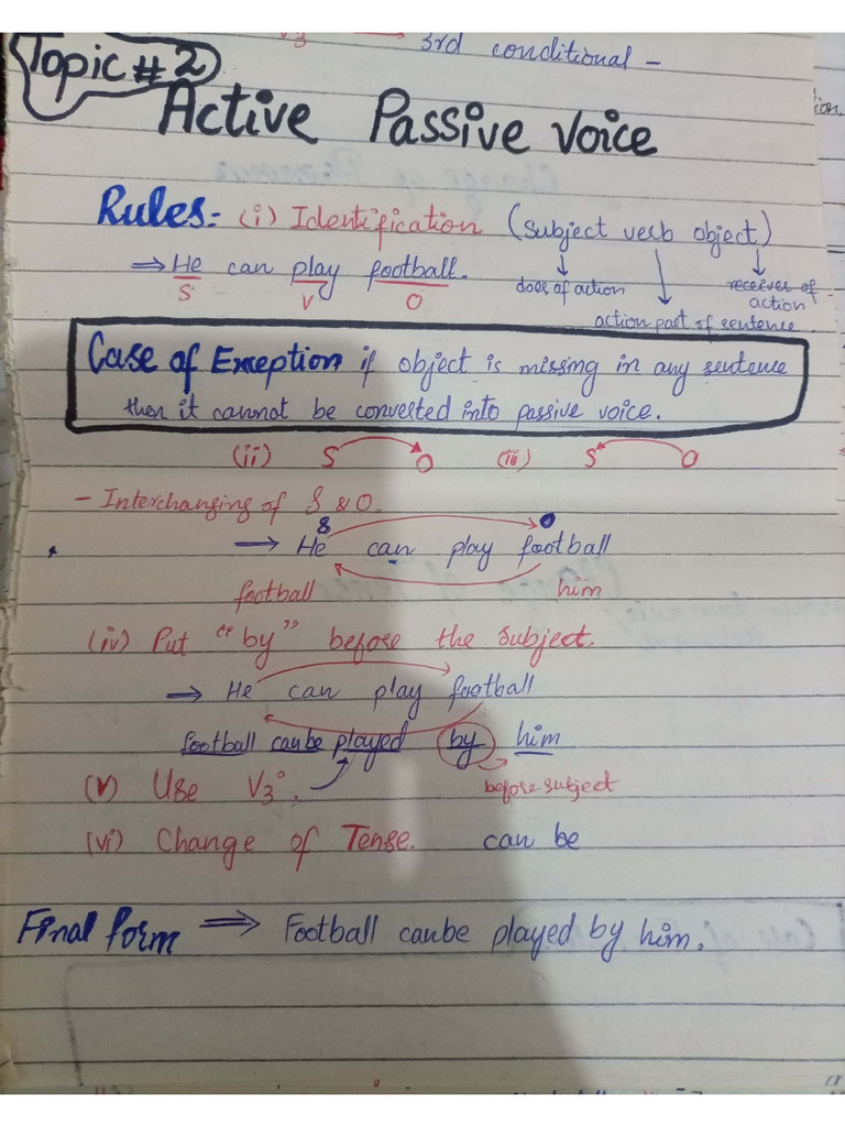 Active, Passive Voice Notes With Exceptional Cases in Detail. | PDF