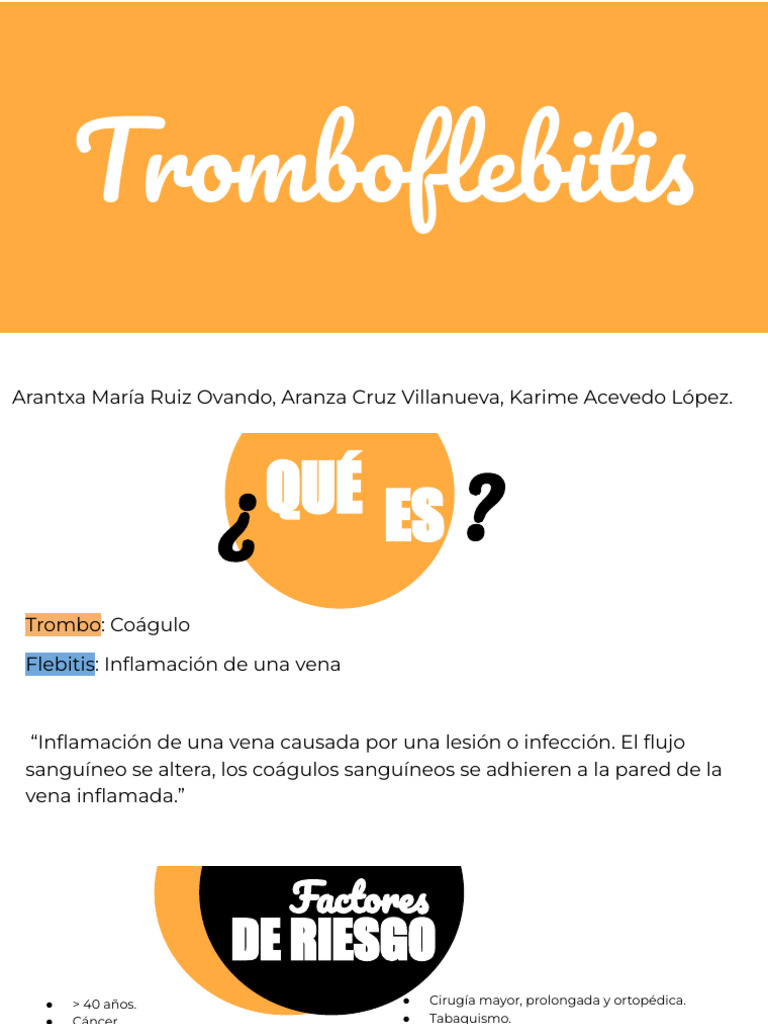 Guía de Tromboflebitis y Tratamiento | PDF | Trombo | Medicina
