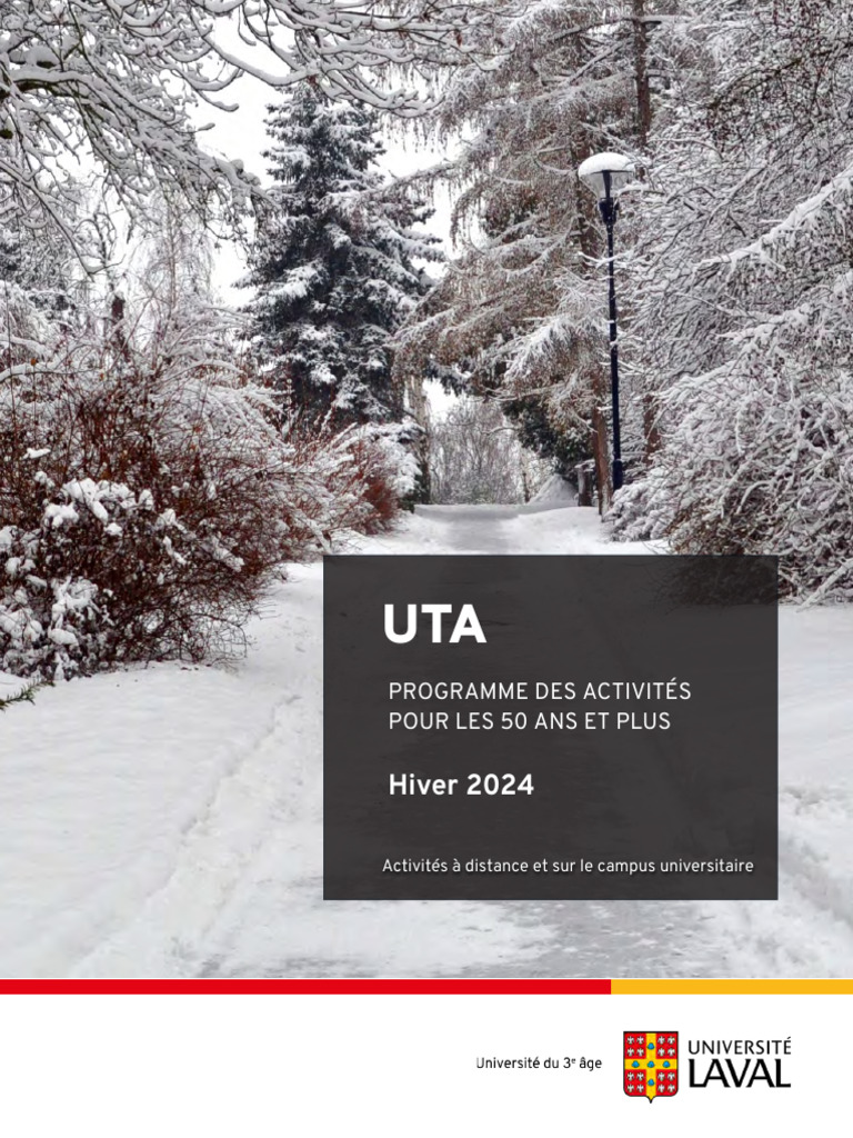 Activités UTA Hiver 2024 pour 50+ | PDF | Dessin | Application