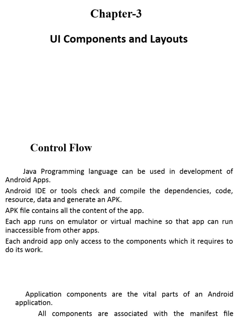 Chap-3 - UI Componenets and Layouts-1 | PDF | Class (Computer Programming) | User Interface