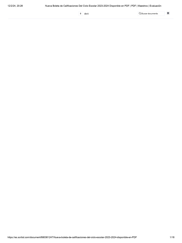 Nueva Boleta de Calificaciones Del Ciclo Escolar 2023-2024 Disponible en PDF _ PDF _ Maestros ...