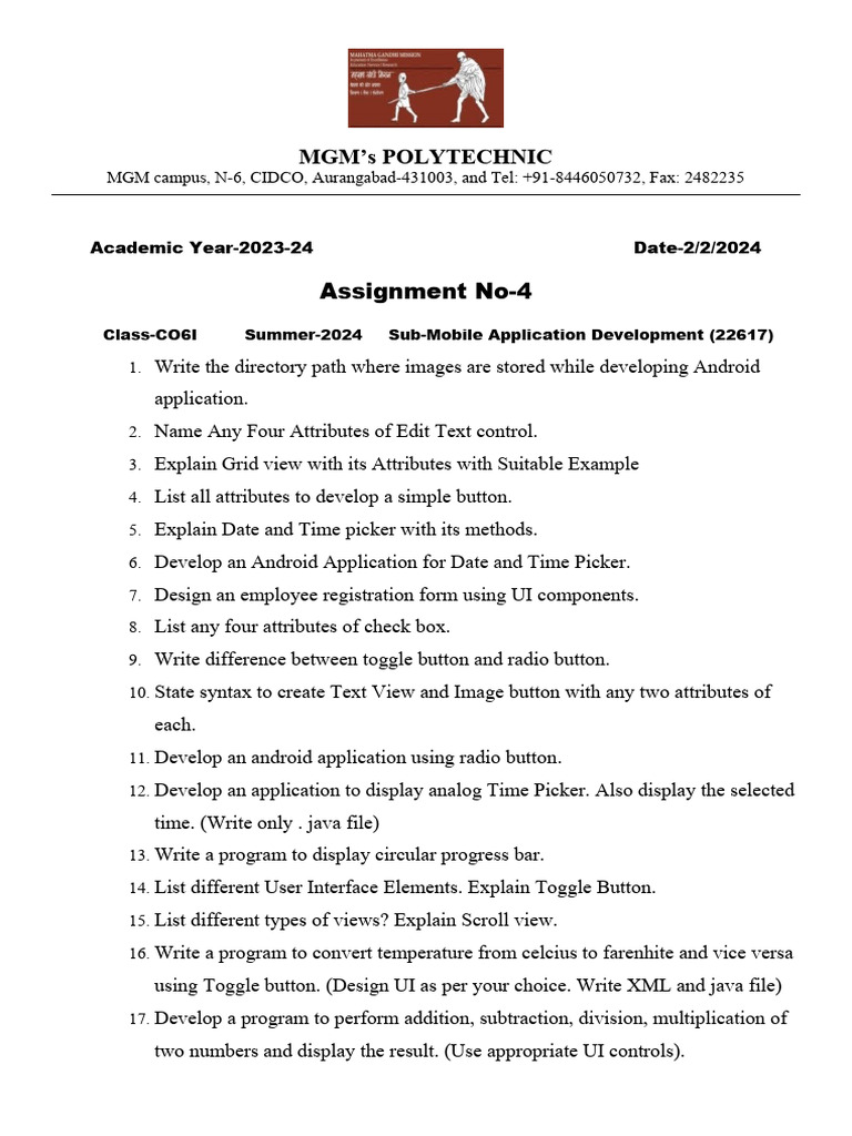 Assignment No.4_MAD | PDF