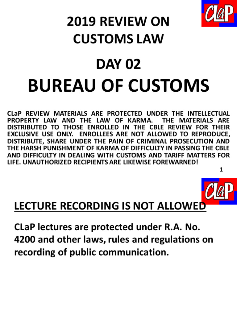 CL 02 - BOC General Administration | PDF | Search Warrant | Customs