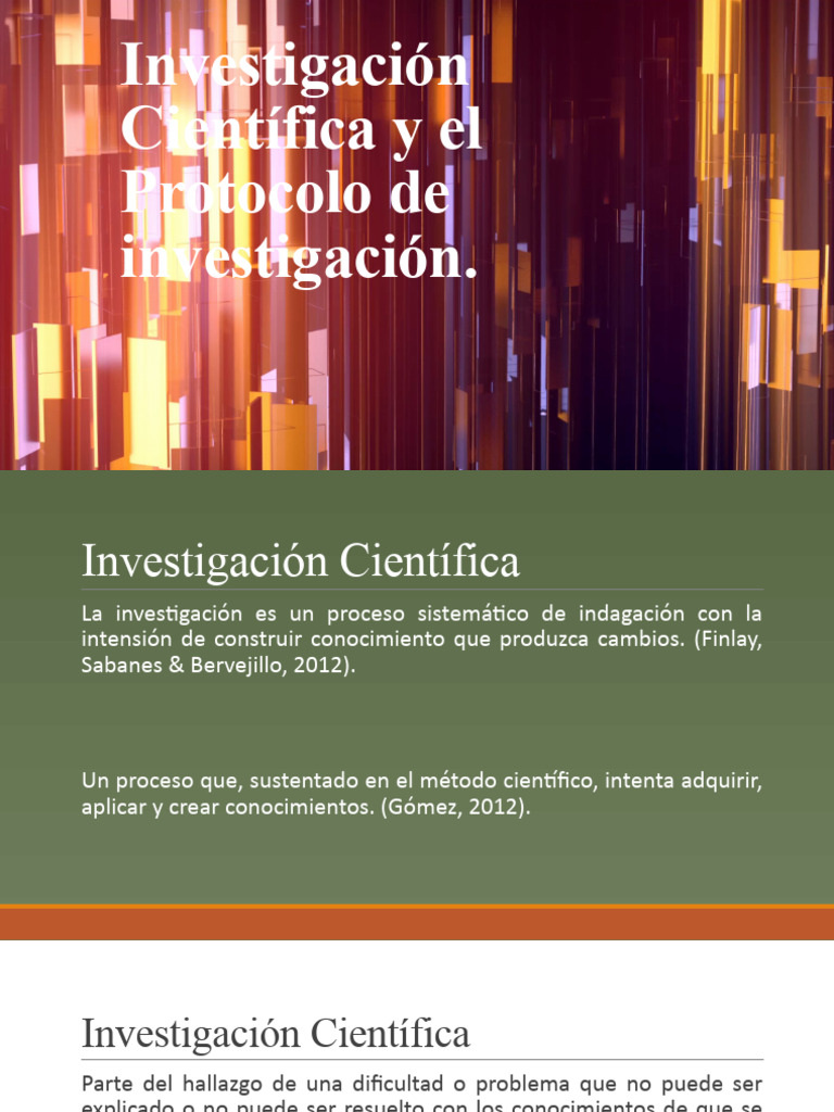 Investigación Científica y El Protocolo de Investigación | PDF ...