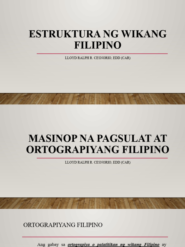 Ortograpiya at Pag-Unlad NG Wikang Filipino | PDF