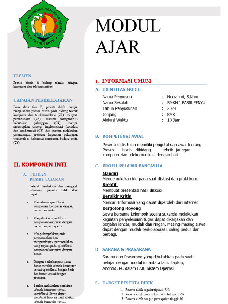 Modul Ajar PMM | PDF