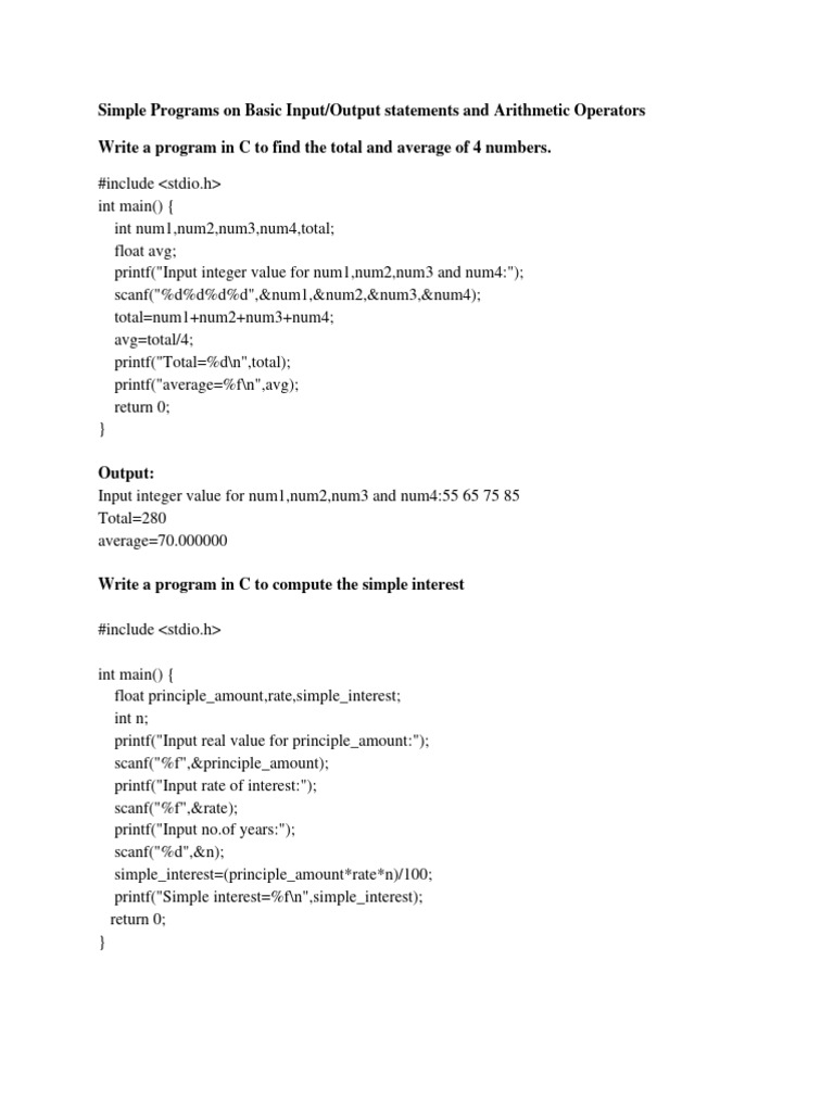 First Year ITP Practise Programs 10.1.24 For Internal Lab | PDF | Pointer (Computer Programming ...