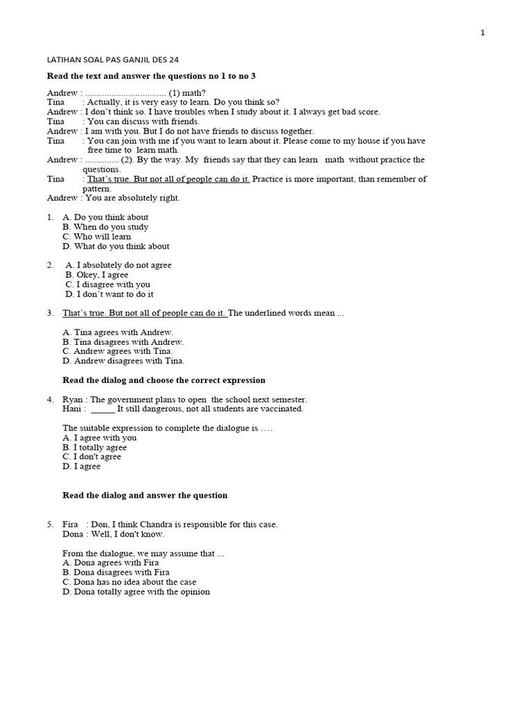 Latihan Soal Pas Ganjil Des 24 | PDF | Refrigerator | Taco