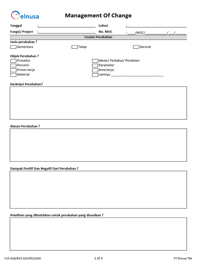F15-028 - B15-020 Form Management of Change | PDF