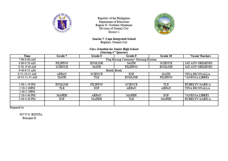 Final Sched 3 of JHS | PDF