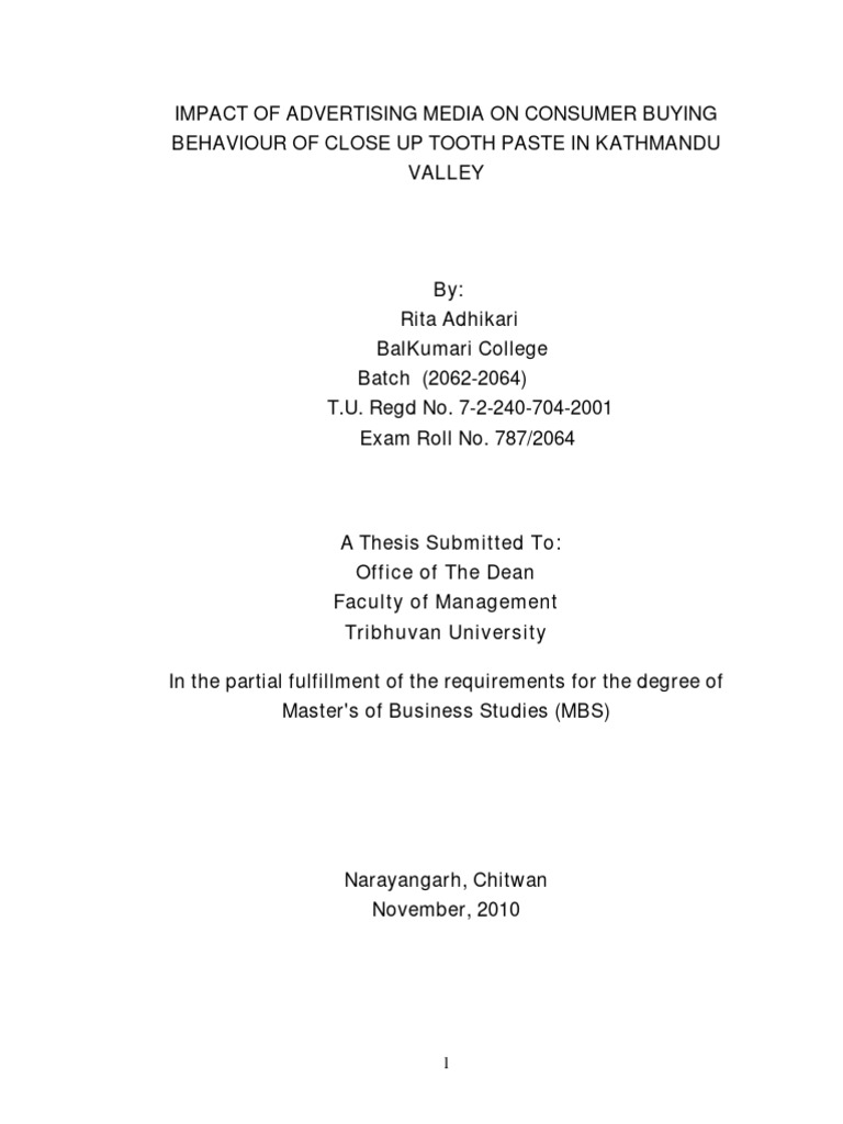 Thesis | PDF | Advertising | Mass Media