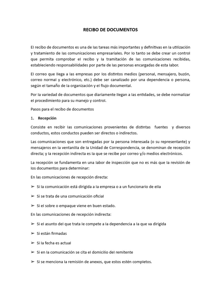 Recibo y Despacho de Documentos | PDF | Inteligencia artificial | Inteligencia (IA) y semántica