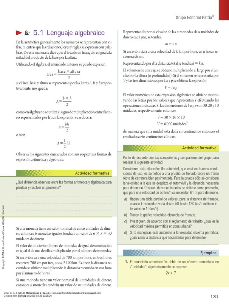Lenguaje Algebraico | PDF | Multiplicación | Números