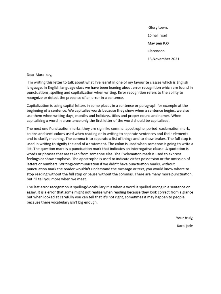 Dear Mara | PDF | Punctuation | Sentence (Linguistics)